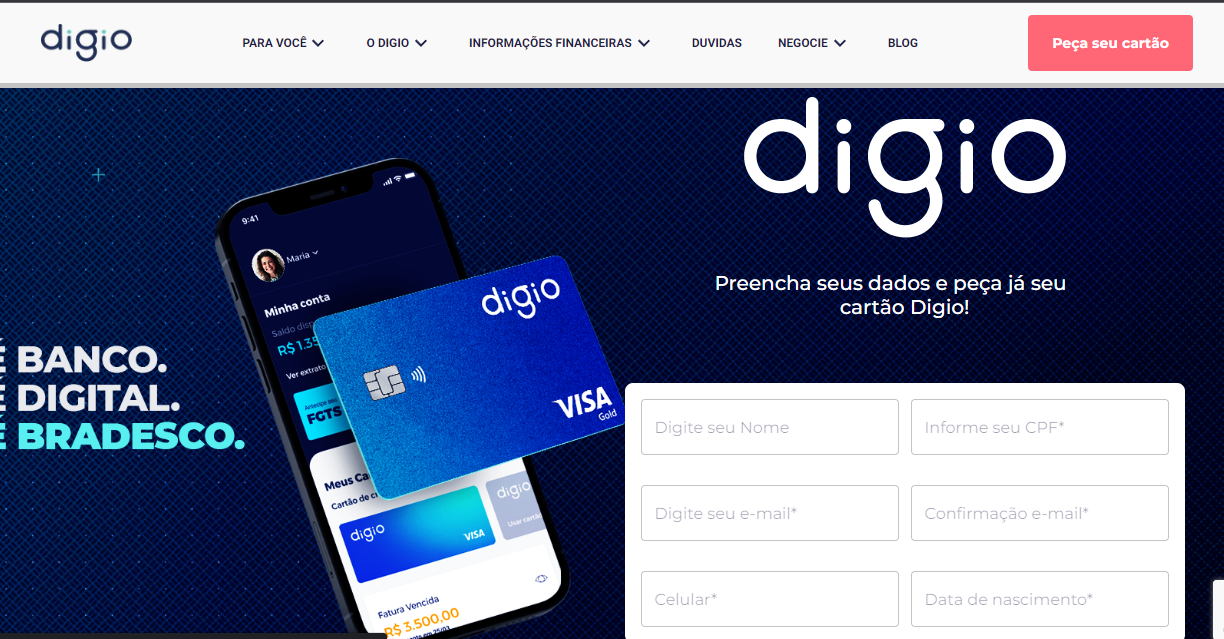 Cartão Digio: Zero anuidade e pode ser aprovado na hora